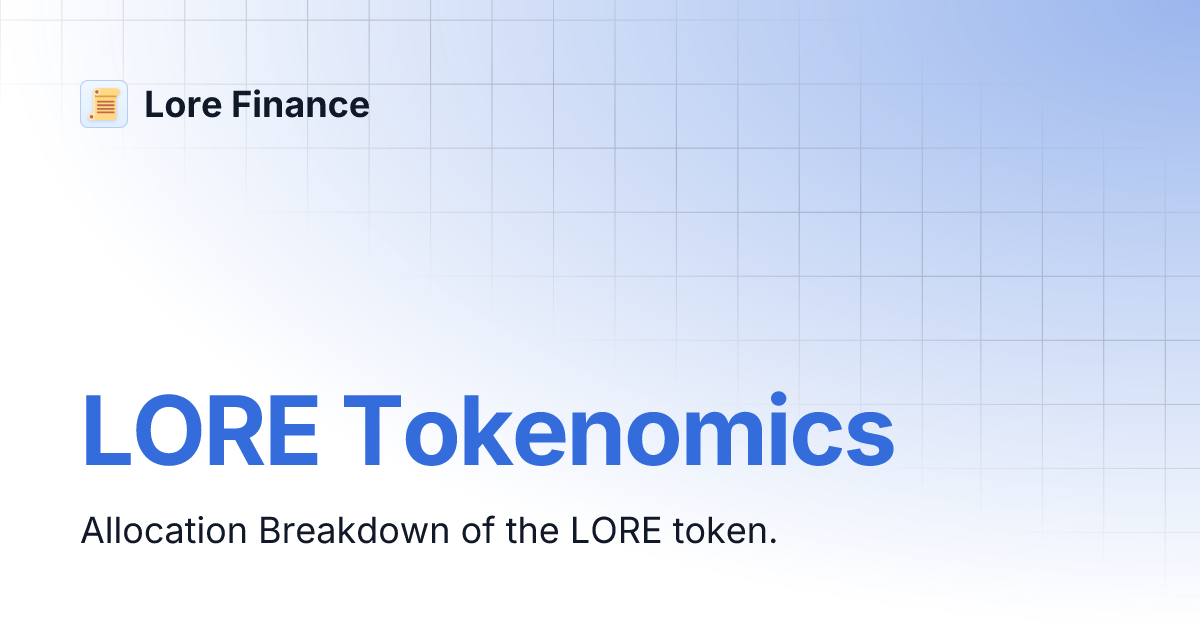LORE Tokenomics | Lore Finance